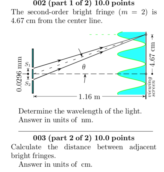 Solved 002 (part 1 of 2) 10.0 points The second-order bright | Chegg.com