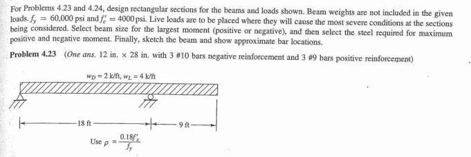 Solved For Problems 4.23 and 4.24, design rectangular | Chegg.com