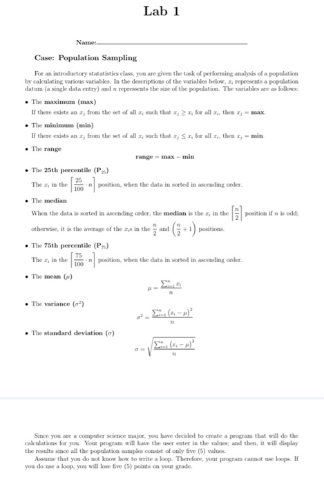 Solved For an introductory statistics class you are given | Chegg.com