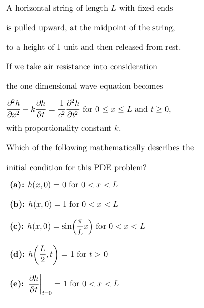 Solved A horizontal string of length L with fixed ends is | Chegg.com