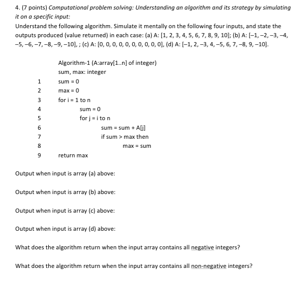 Solved 4 7 Points Computational Problem Solving