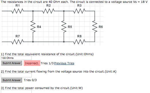 Solved The resistances in the circuit are 40 Ohm each. The | Chegg.com