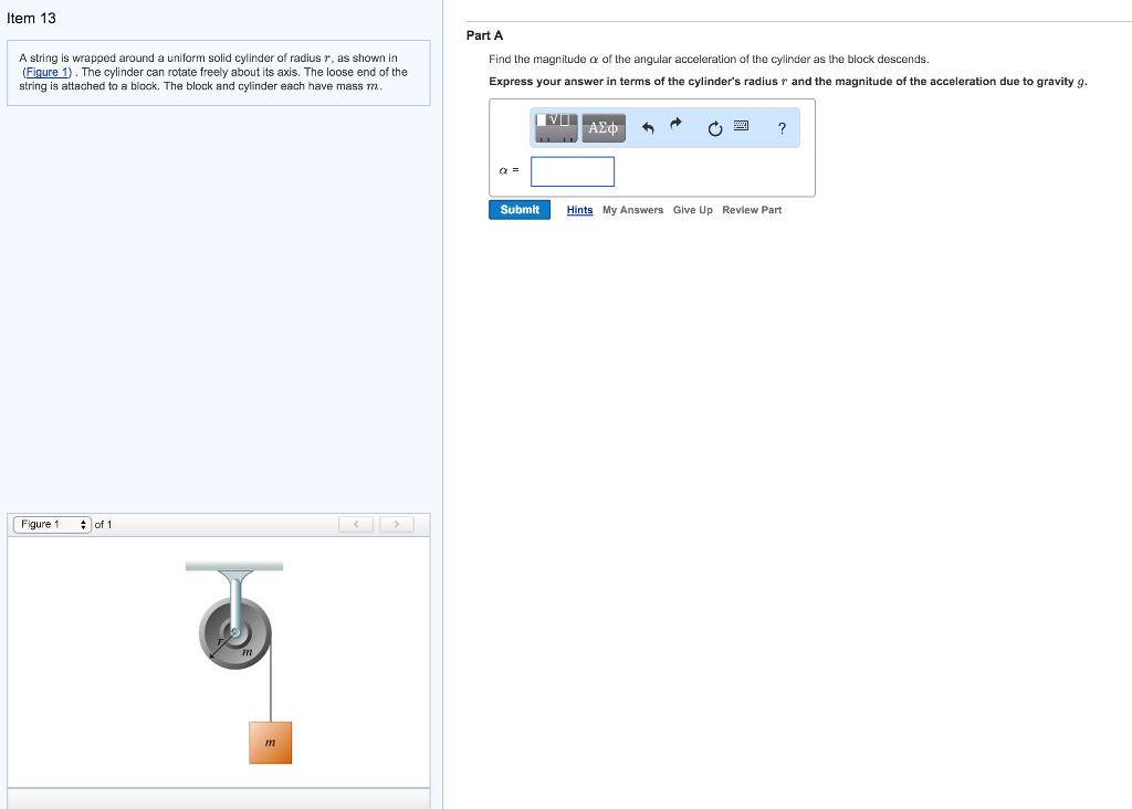 Solved A string is wrapped around a uniform solid cylinder | Chegg.com