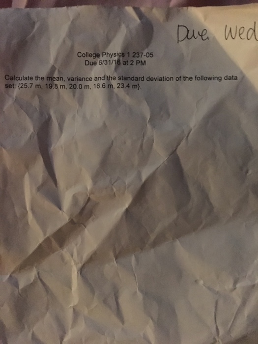 Solved Calculate The Mean Variance And The Standard