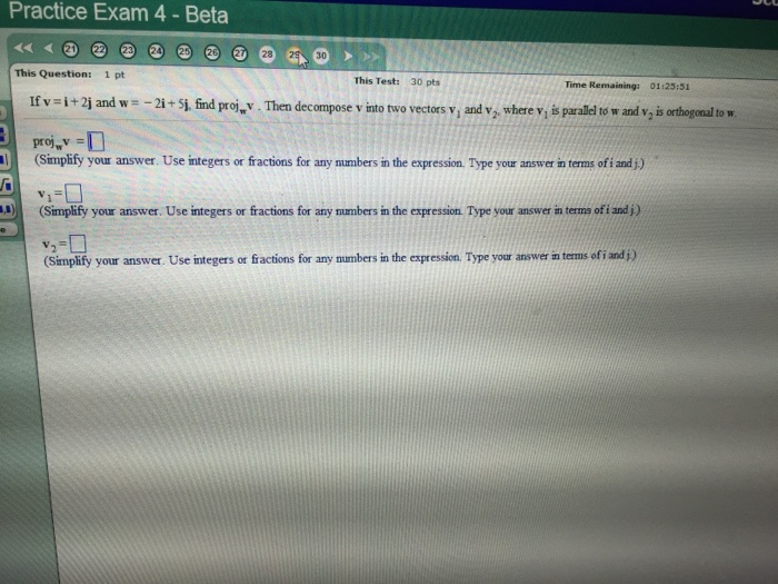 Solved If v = i + 2j and w = -2i + 5i, find proj_w v. Then | Chegg.com