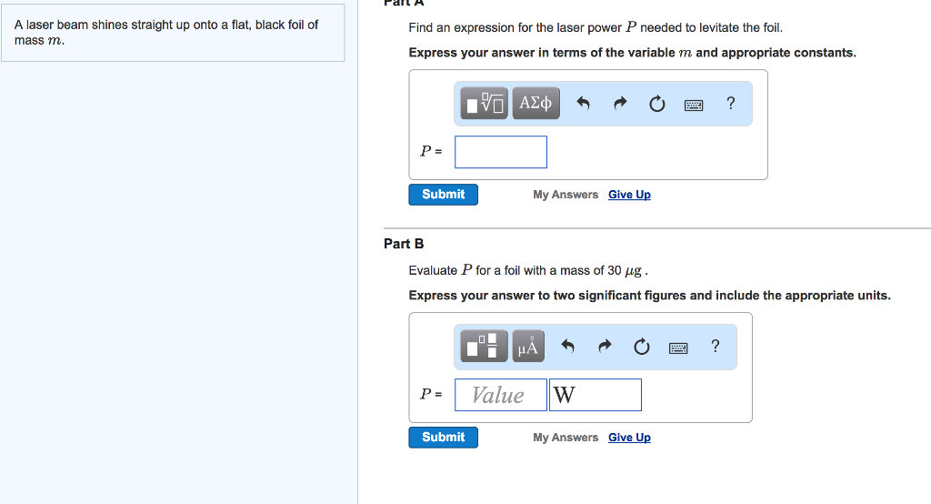 Solved A laser beam shines straight up onto a flat, black | Chegg.com