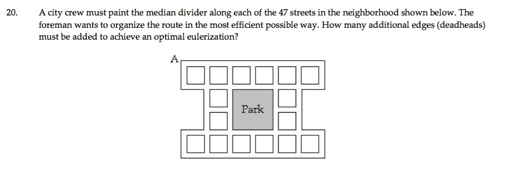 Solved 20. A city crew must paint the median divider along | Chegg.com