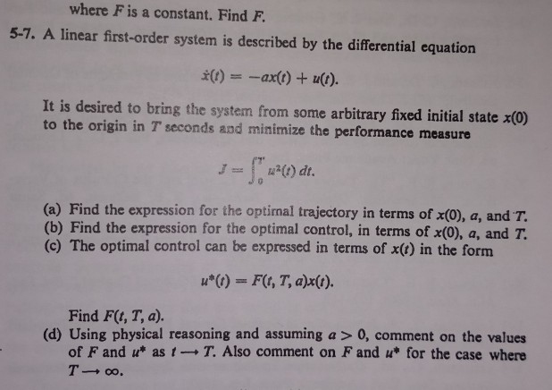Solved where F is a constant. Find F 5-7. A linear | Chegg.com