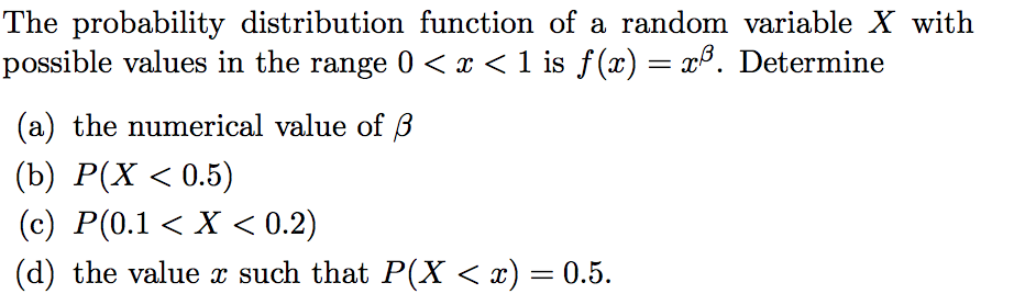 Solved The probability distribution function of a random | Chegg.com