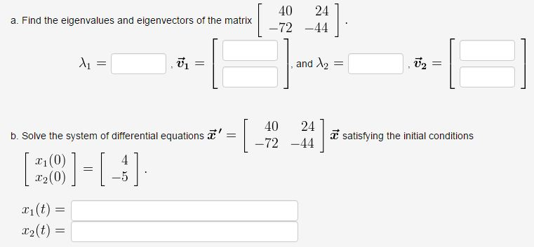 Solved Find the eigenvalues and eigenvectors of the matrix | Chegg.com