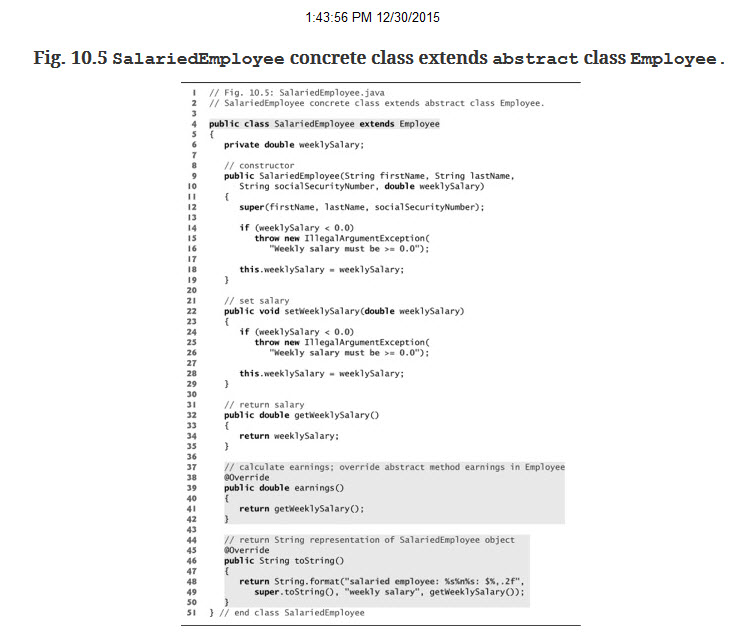 Solved 1:43:10 PM 12/30/2015 Fig. 10.4 Employee abstract | Chegg.com