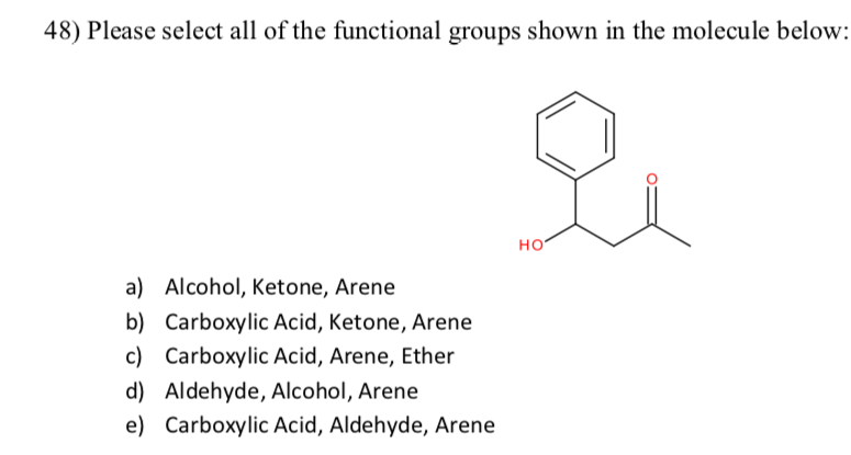 Solved 48) Please select all of the functional groups shown | Chegg.com