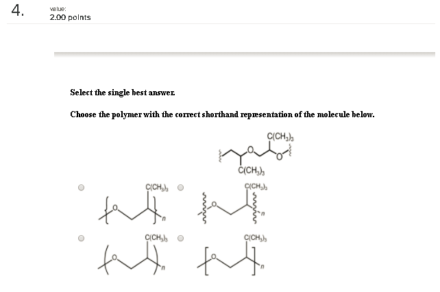 Solved Choose the polymer with the correct shorthand | Chegg.com