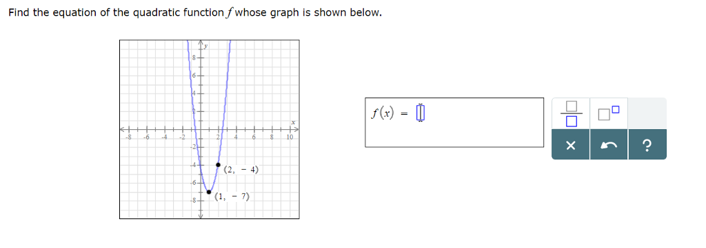 Solved Find The Equation Of The Quadratic Function Fwhose 