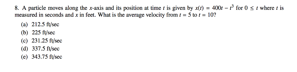 Solved A particle moves along the x-axis and its position at | Chegg.com