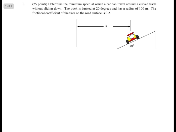 Solved Determine the minimum speed at which a car can travel | Chegg.com