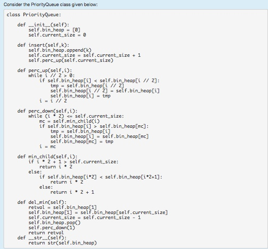 Solved Consider The Priorityqueue Class Given Below Class 6275