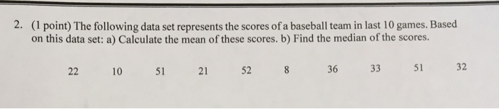 Solved The following data set represents the scores of a | Chegg.com