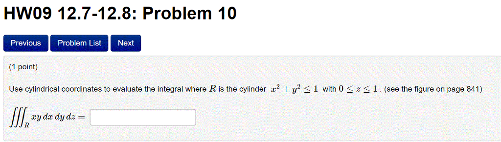Solved HW09 12.7-12.8: Problem 10 Previous Problem ListNext | Chegg.com