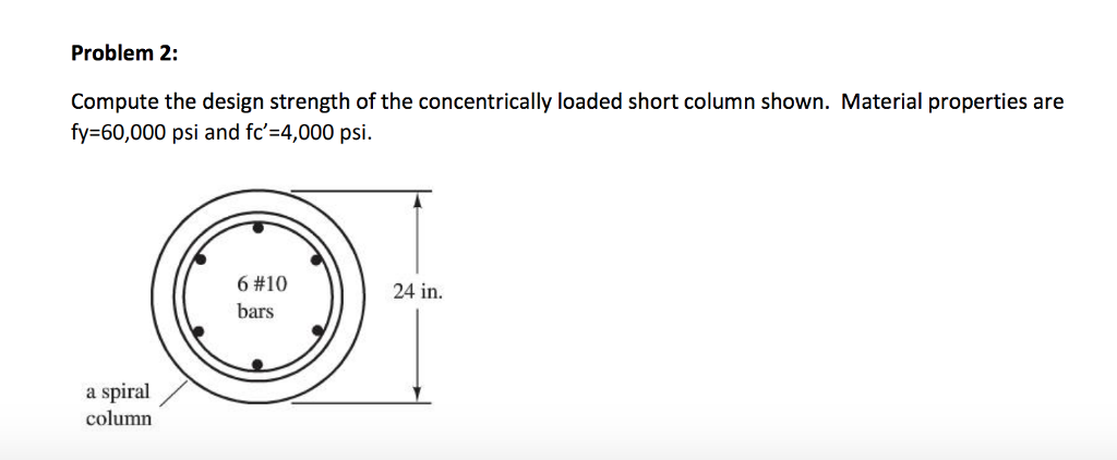 Solved Problem 2: Compute the design strength of the | Chegg.com
