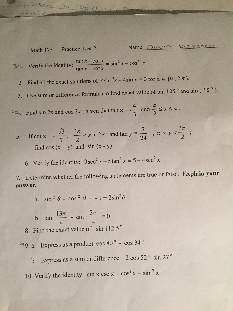 Solved Verify The Identity Tan X Cot X tan X Cot X Chegg