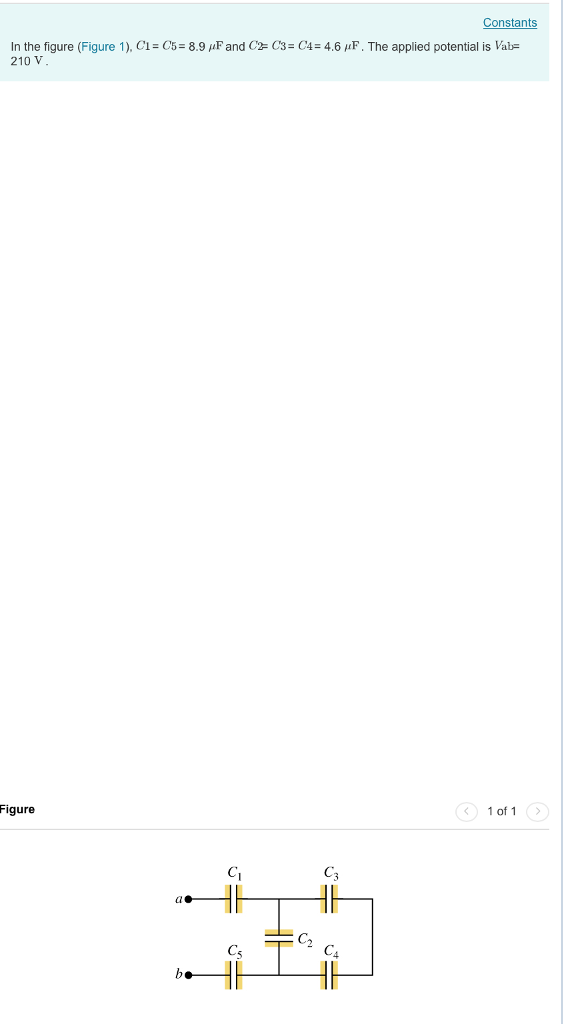 Solved Constants In the figure (Figure 1), C1= C5= 8.9 μF | Chegg.com