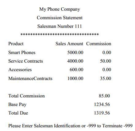Solved My Phone Company pays their salesman a base salary | Chegg.com