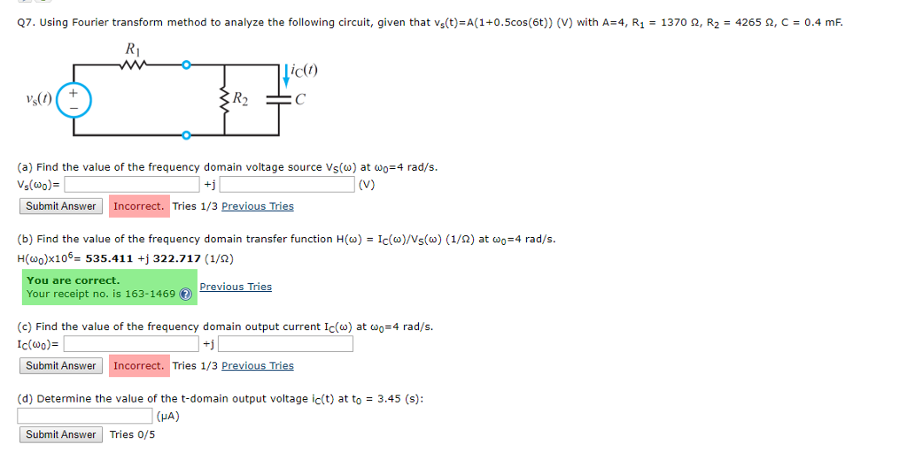 Solved Q7. Using Fourier transform method to analyze the | Chegg.com