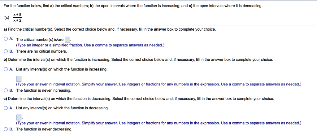 Solved For the function below, find a) the critical numbers: | Chegg.com