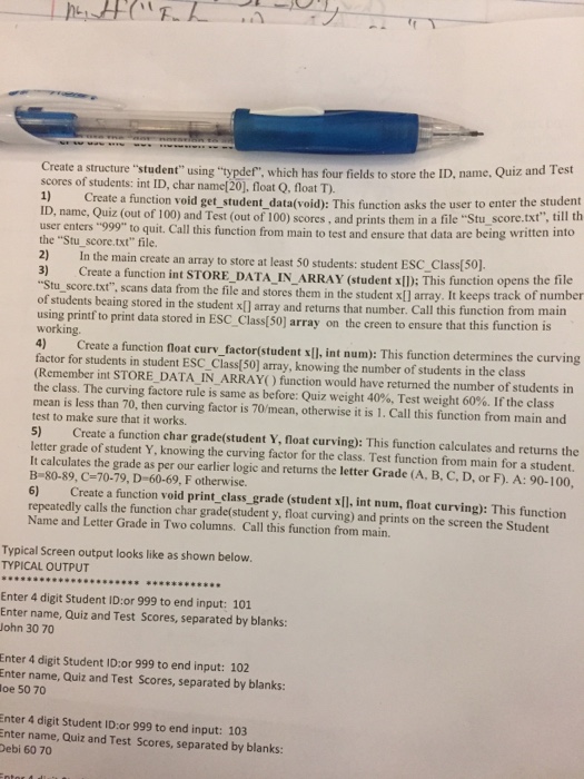 Solved Create a structure "student'' using "typdef", which | Chegg.com