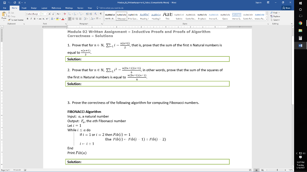 Solved Module 02 Written Assignment - Inductive Proofs and | Chegg.com