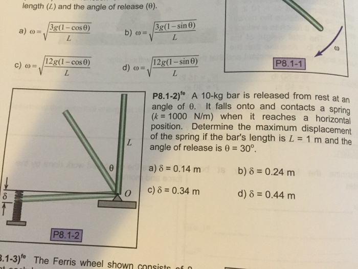 Solved length (L) and the angle of release (theta). a)omega | Chegg.com