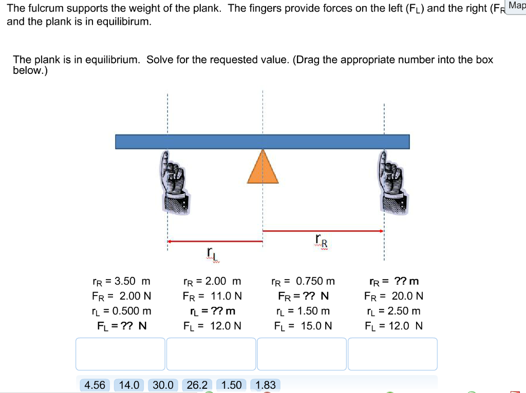 Solved The fulcrum supports the weight of the plank. The | Chegg.com