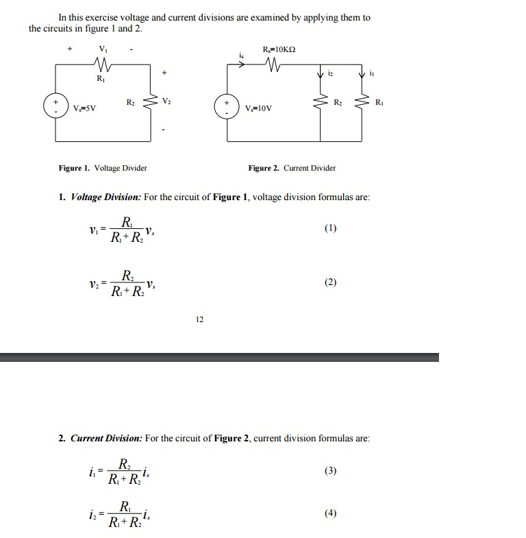 Solved the In this exercise voltage and current divisions | Chegg.com