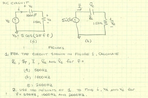 Solved For the circuit shown in Figure 1, calculate z_C, | Chegg.com