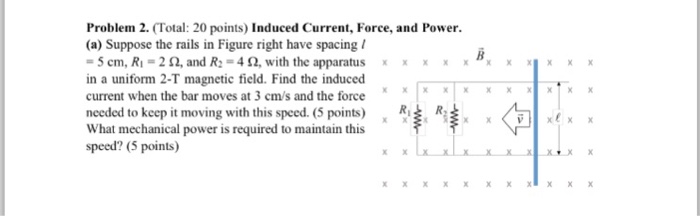 Solved Induced Current Force and Power. Suppose the rails | Chegg.com