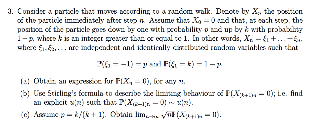 Solved Consider a particle that moves according to a random | Chegg.com