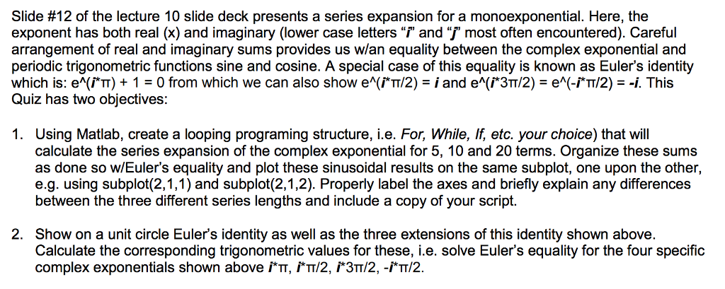 Slide #12 of the lecture 10 slide deck presents a | Chegg.com