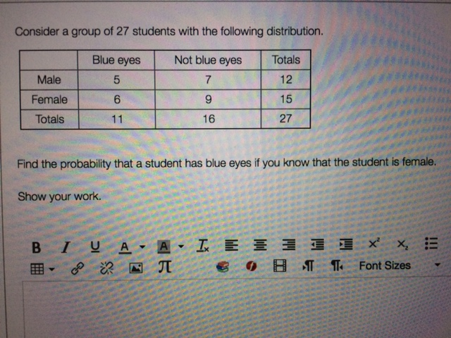 Solved Consider a group of 27 students with the following | Chegg.com