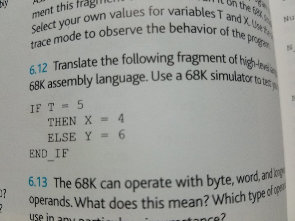 Solved Translate the following fragment of high -level 68K | Chegg.com