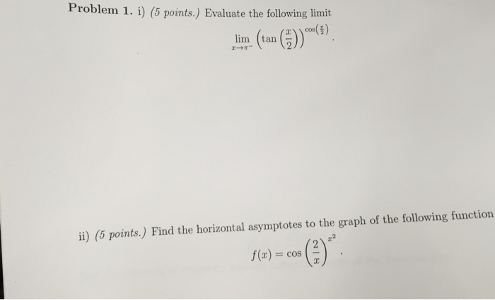Solved Evaluate the following limit lim x rightarrow | Chegg.com
