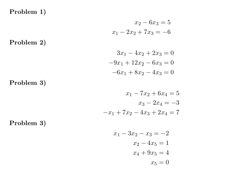 Solved For each linear system: (a) Write down the | Chegg.com
