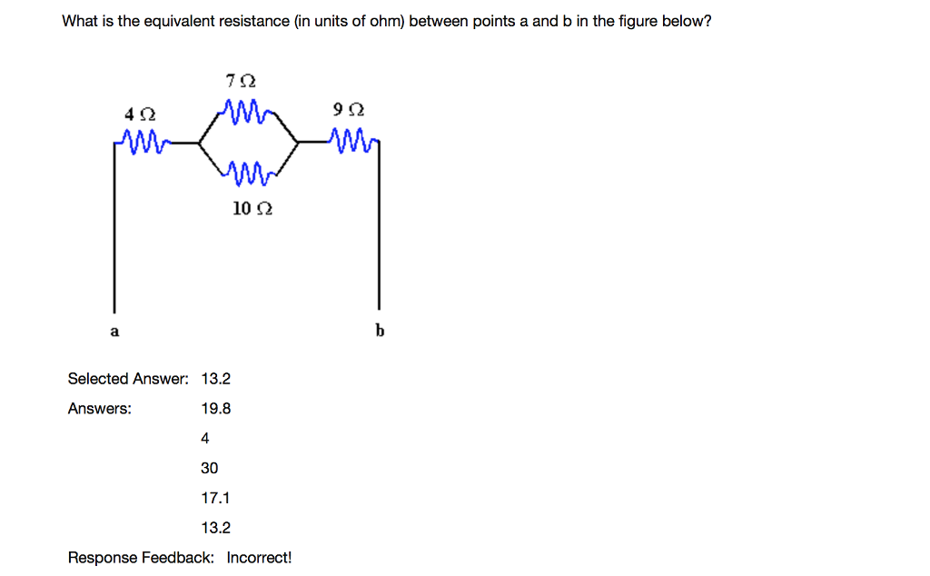 Solved What is the equivalent resistance (in units of ohm) | Chegg.com