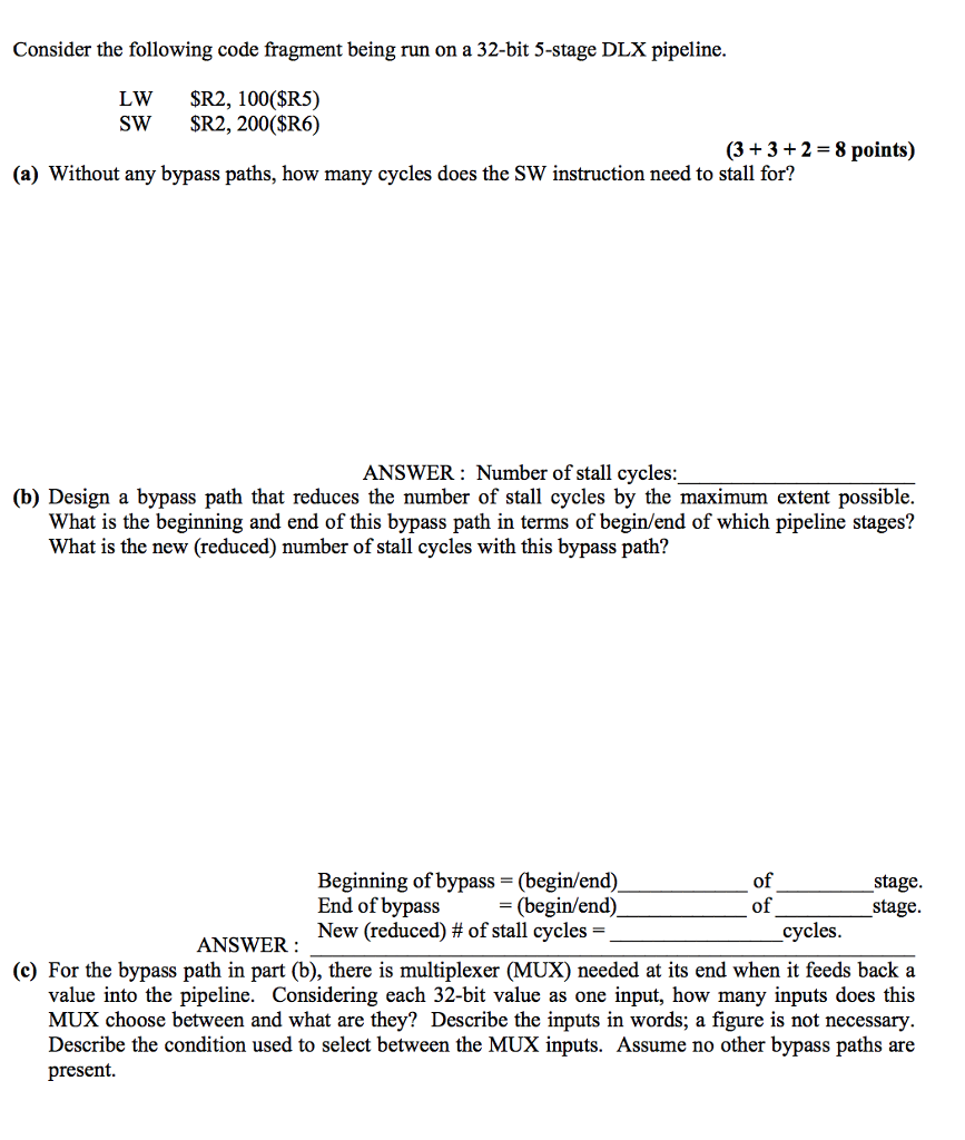 Consider the following code fragment being run on a | Chegg.com