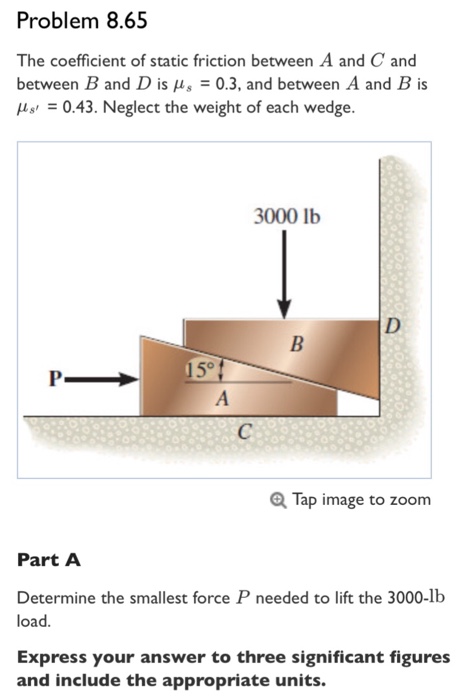 Solved Problem 8.65 The coefficient of static friction | Chegg.com