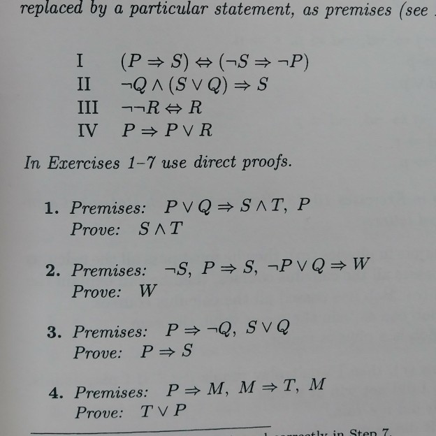 Solved replaced by a particular statement, as premises (see | Chegg.com