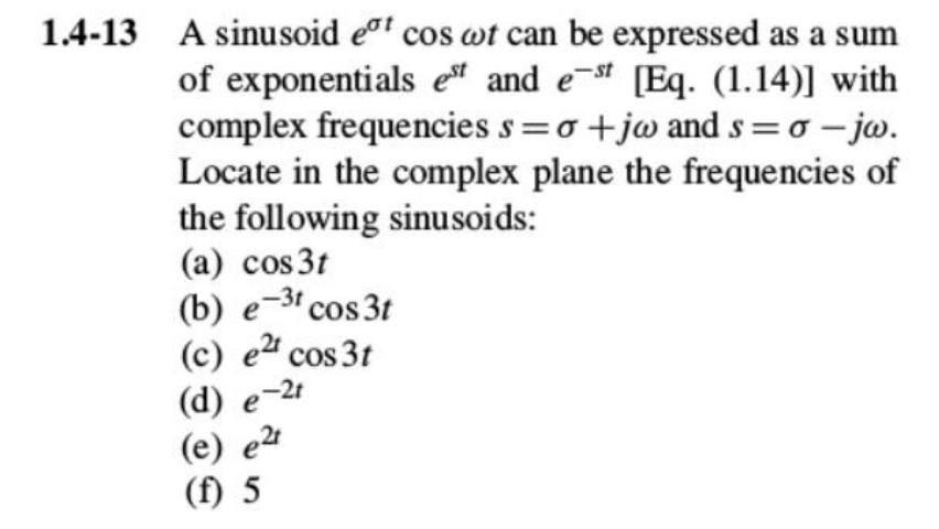 Solved A sinu soid eot cos at can be expressed as a sum of | Chegg.com