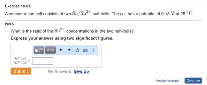 Solved A concentration cell consists of two Sn/Sn^2+ | Chegg.com