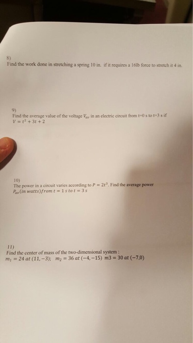 Solved Find the work done in stretching a spring 10 in. if | Chegg.com