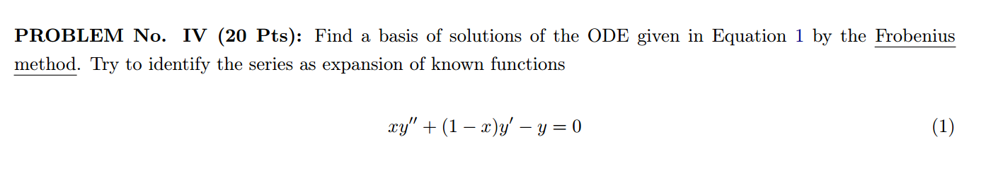 Solved Find a basis of solutions of the ODE given in | Chegg.com